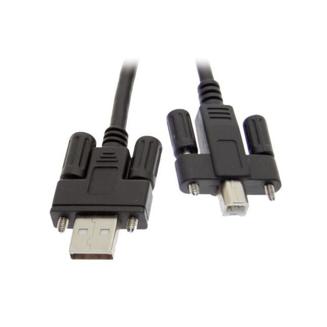 Screw Lock USB 2.0 Hi-Speed A to B Device Cable 6ft. Black